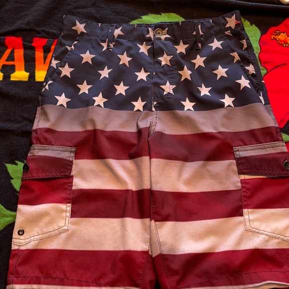 Tony Hawk | Swim | Tony Hawk Flag Shorts Swim Trunksmens 32 5 Pocket ...